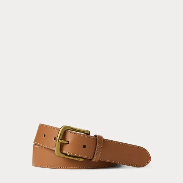 Ralph Lauren Brass-buckle Calfskin Belt - Rl Gold