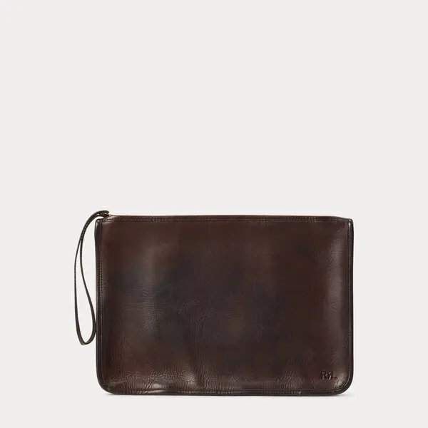 Ralph Lauren Leather Pouch - Dark Brown