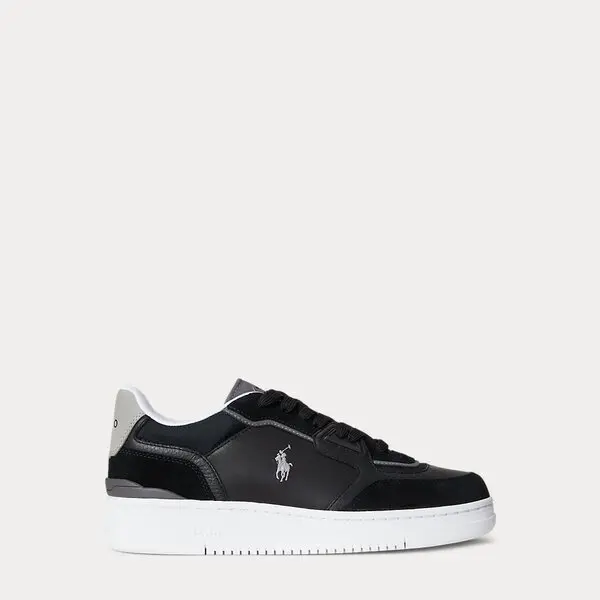 Ralph Lauren Open Masters Suede-paneled Sneakers - Black/grey