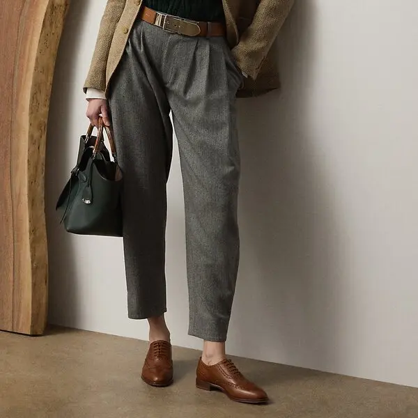 Ralph Lauren Herringbone Wool-blend Jeanne Pant