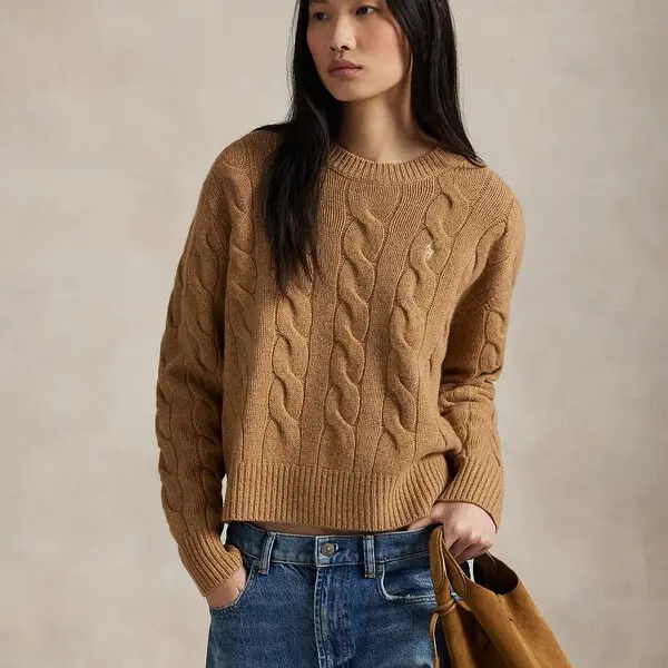 Ralph Lauren Polo Play Suede Small Tote & Crossbody - Caramel