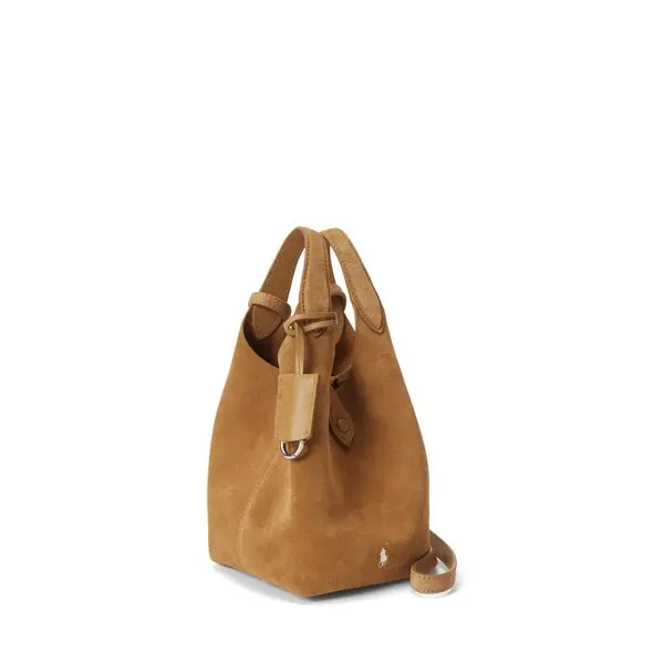 Ralph Lauren Polo Play Suede Small Tote & Crossbody - Caramel
