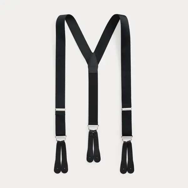 Ralph Lauren Calfskin-trim Suspenders - Black