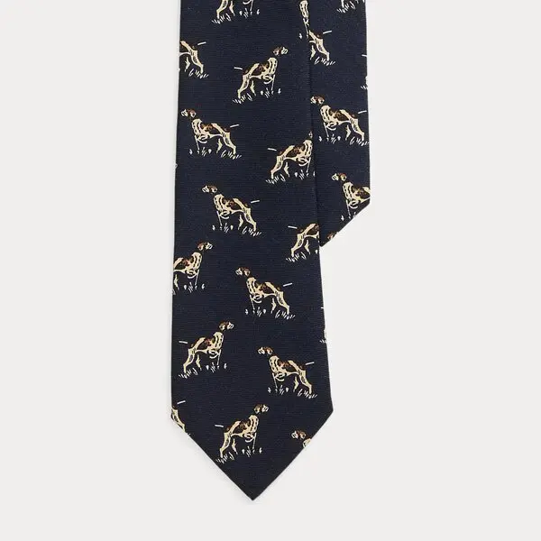 Ralph Lauren Dog-print Wool Tie - Navy