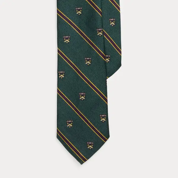 Ralph Lauren Striped Wool-silk Club Tie - Green