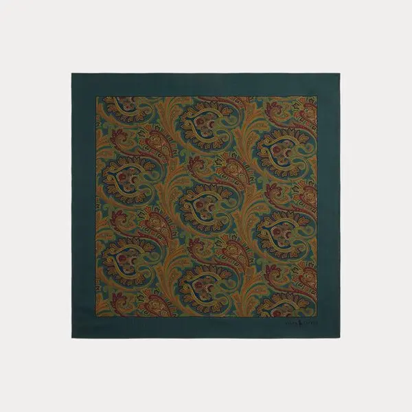 Ralph Lauren Paisley Wool-silk Bandanna - Green Multi