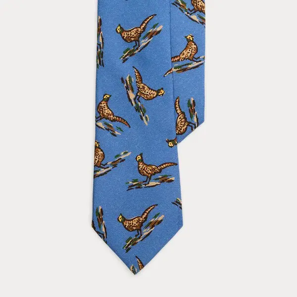 Ralph Lauren Pheasant-print Wool Neck Tie - Blue