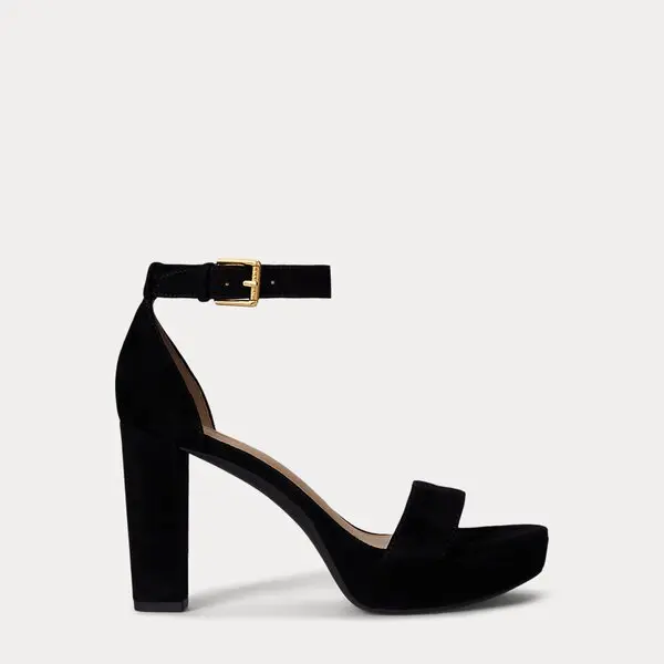 Ralph Lauren Sylvia Suede Platform Sandals