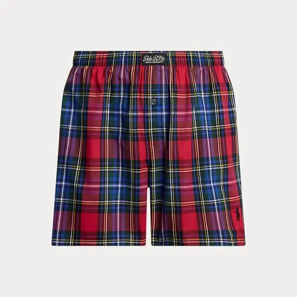 Ralph Lauren Plaid Woven Cotton Boxer - Bistro Plaid/polo Black