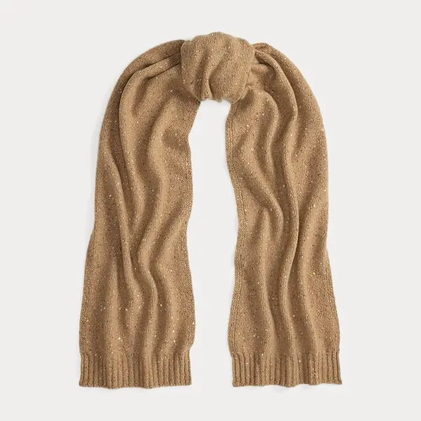 Ralph Lauren Cashmere Donegal Scarf - Camel