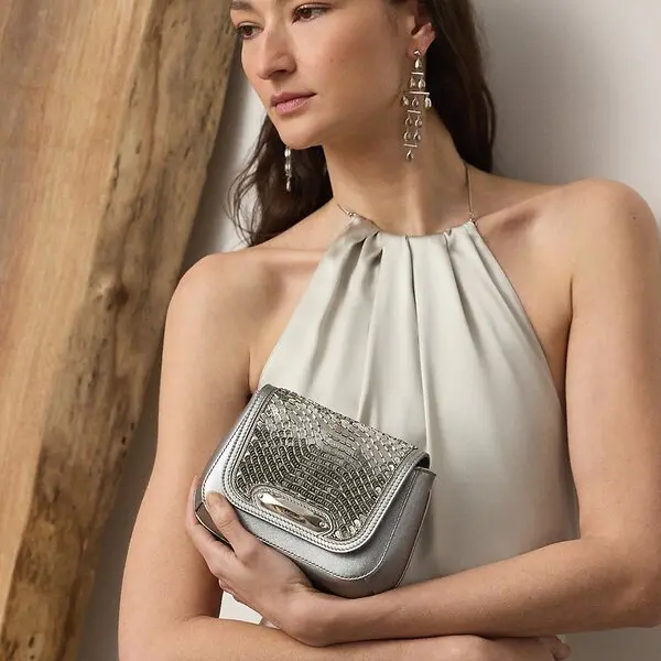 Ralph Lauren Embellished Satin Evening Clutch