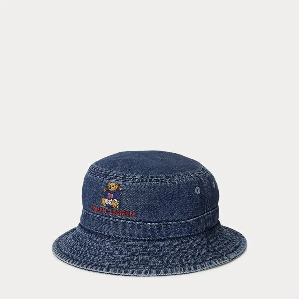 Ralph Lauren Polo Bear Indigo Bucket Hat - Denim