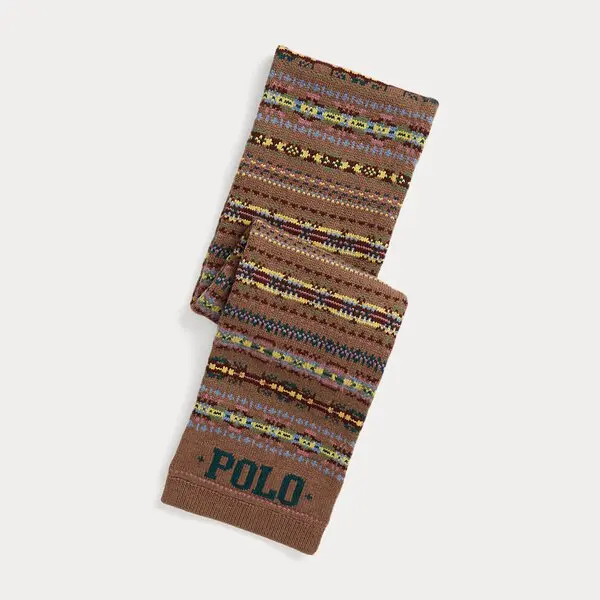 Ralph Lauren Fair Isle Wool-cotton Scarf - Tan/multi