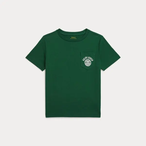 Ralph Lauren Logo Cotton Jersey Pocket Tee - New Forest
