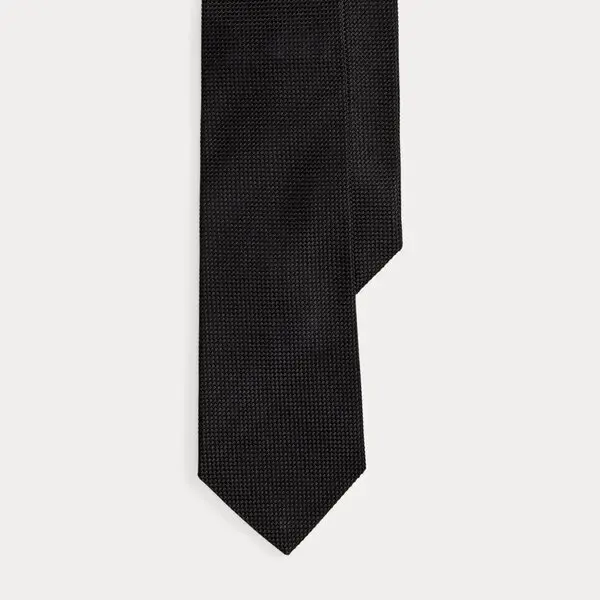 Ralph Lauren Basket-weave Standard Neck Tie - Black
