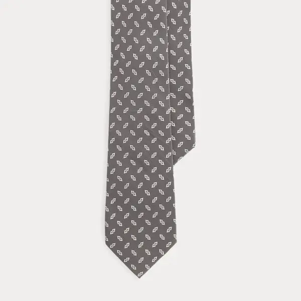Ralph Lauren Arrow-print Silk Neck Tie - Grey/cream