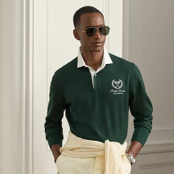 Ralph Lauren Cashmere-cotton-silk Rugby Shirt - Moss Agate