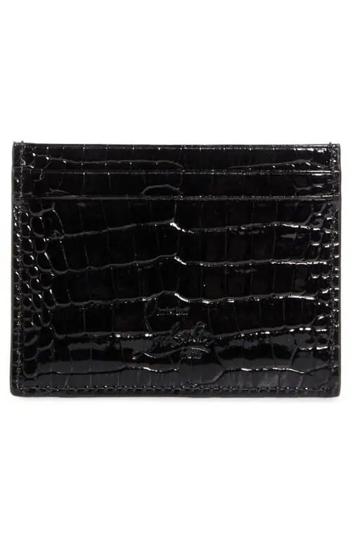 CHRISTIAN LOUBOUTIN Mooncrest Lizard Embossed Leather Card Case - Black