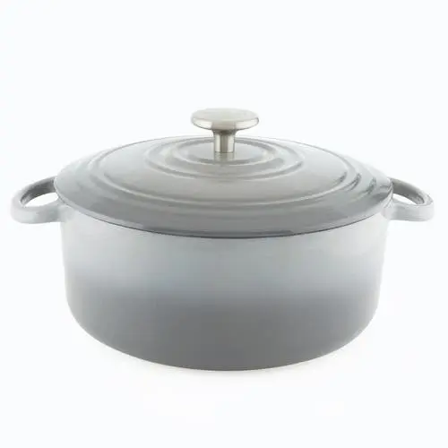 CHANTAL 3 Qt Round Cast Iron Dutch Oven - Fade Gray