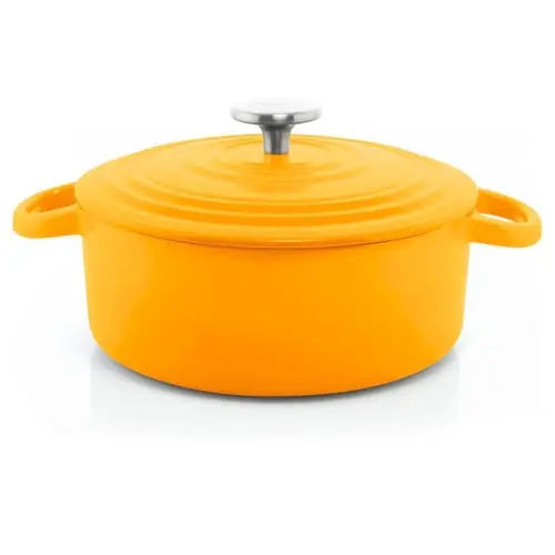 CHANTAL 3 Qt Round Cast Iron Dutch Oven - Marigold