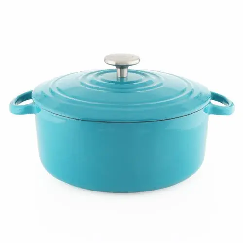 CHANTAL 3 Qt Round Cast Iron Dutch Oven - Sea Blue