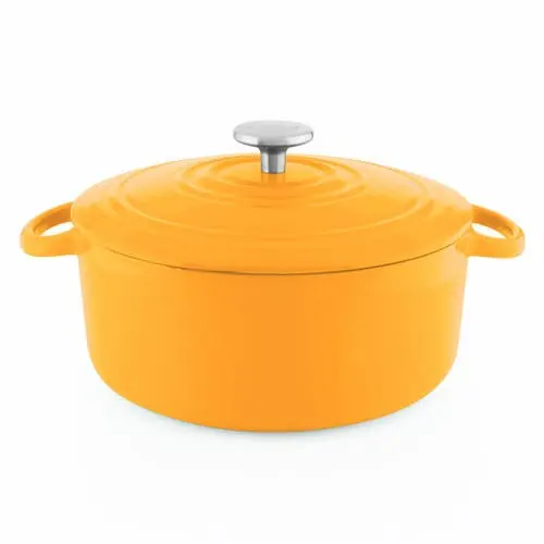 CHANTAL 5.6 Qt Round Cast Iron Dutch Oven - Marigold