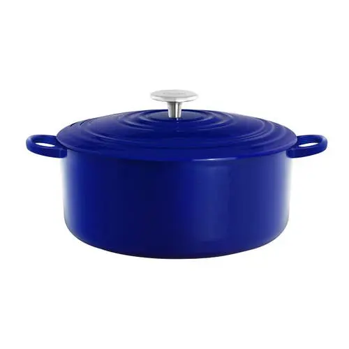 CHANTAL 7 Qt Round Cast Iron Dutch Oven - Cobalt Blue