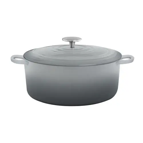 CHANTAL 7 Qt Round Cast Iron Dutch Oven - Fade Gray