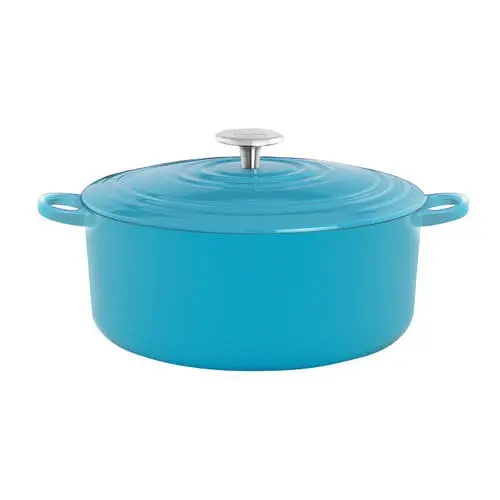 CHANTAL 7 Qt Round Cast Iron Dutch Oven - Sea Blue