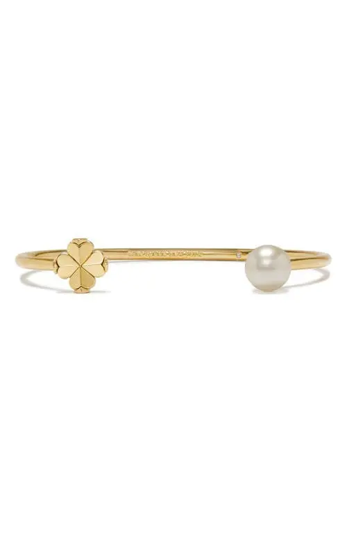 Kate Spade New York Spade Flower Faux Pearl Cuff Bracelet - Gold