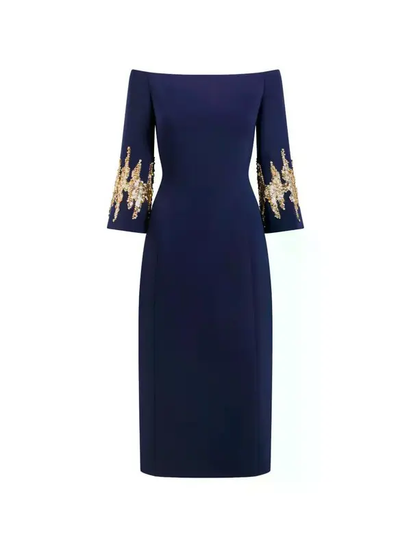 Jenny Packham Aster Sequin-embellished Midi Dress - Blue