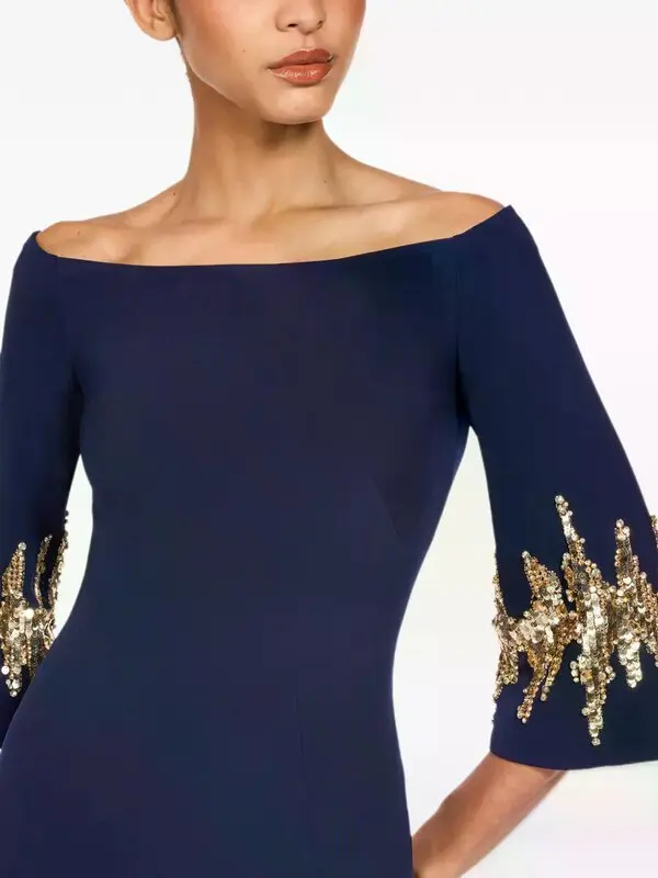 Jenny Packham Aster Sequin-embellished Midi Dress - Blue