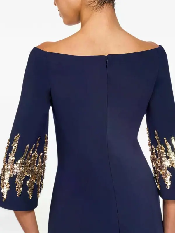 Jenny Packham Aster Sequin-embellished Midi Dress - Blue