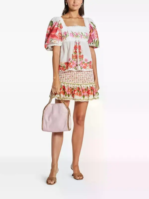 Farm Rio Floral-print Mini Skirt