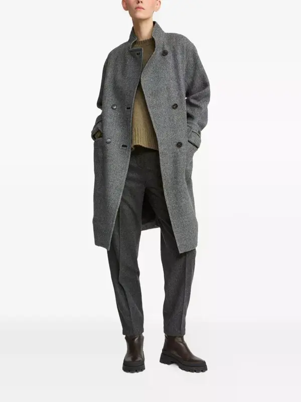 YVES SALOMON Double-breasted Virgin Wool Coat