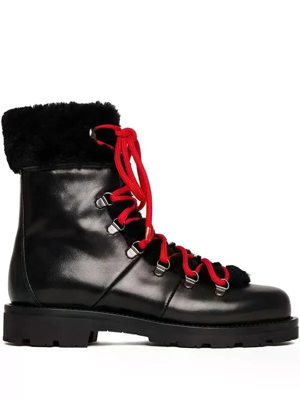 SCAROSSO Lace-up Shearling Boots