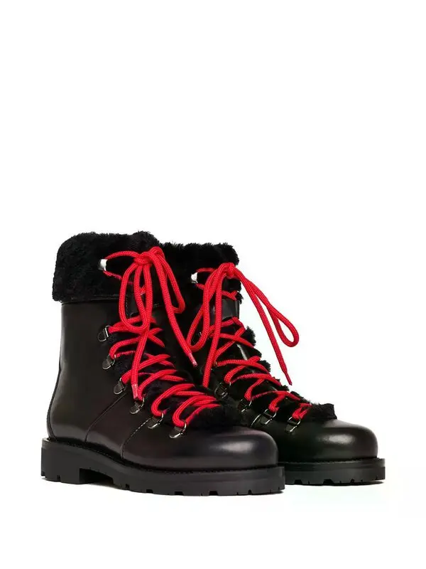 SCAROSSO Lace-up Shearling Boots