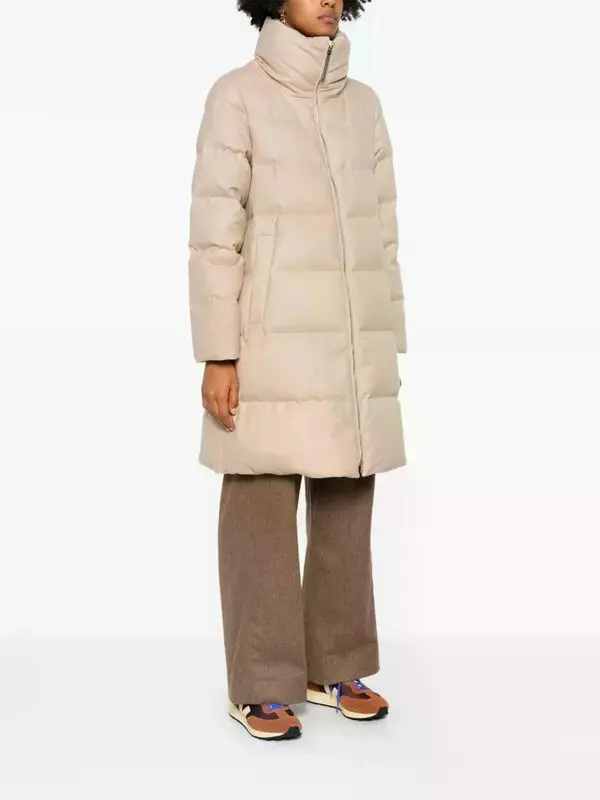 Herno Quilted High-neck Coat - Neutrals