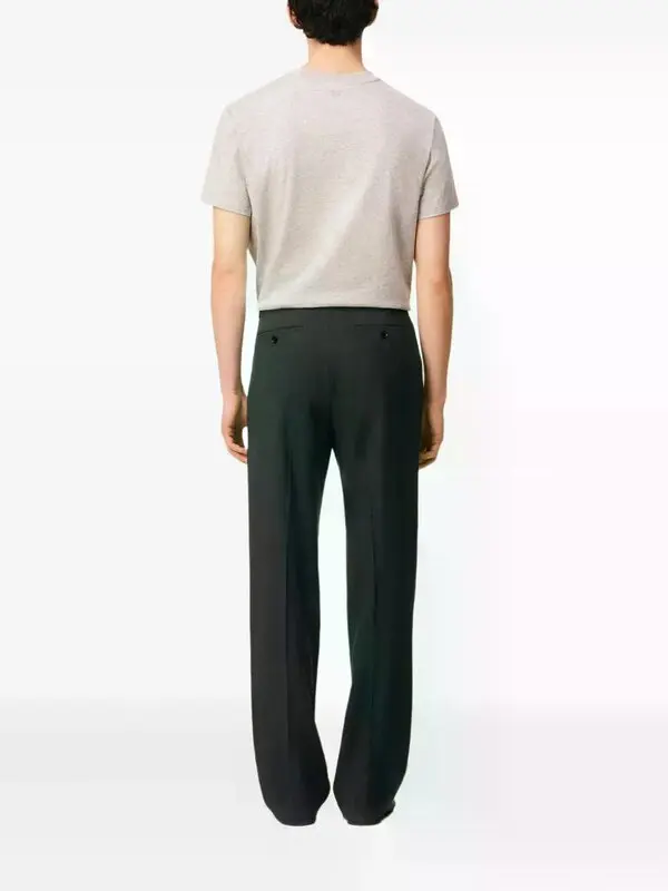 AMI Paris Wool Straight-leg Trousers - Grey