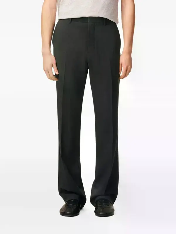 AMI Paris Wool Straight-leg Trousers - Grey