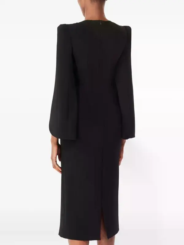 Jenny Packham Love Bow Split-sleeve Midi Dress - Black