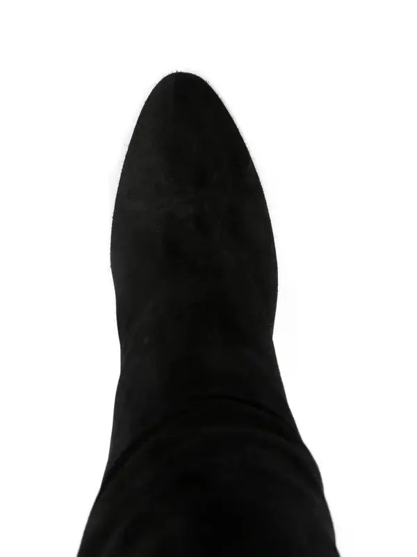 Paris Texas Suede Leather Block-heel Boots