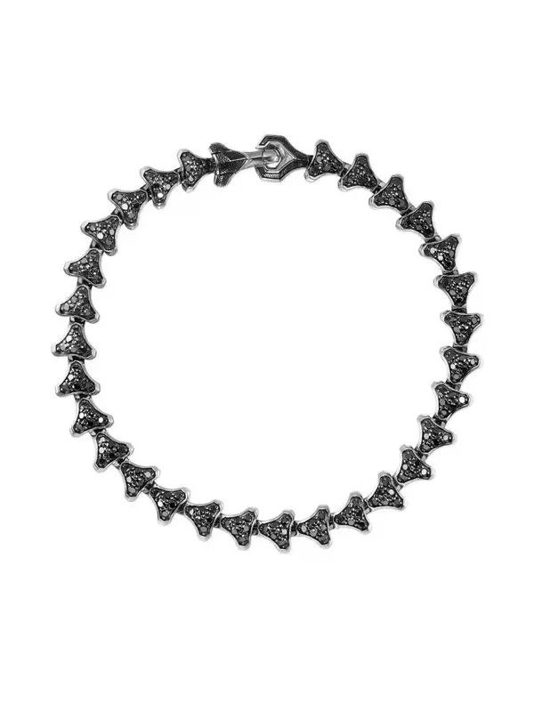 David Yurman Sterling Armory Black Diamond Bracelet - Silver