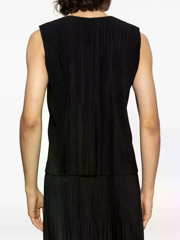 Issey Miyake Pleated Button-down Waistcoat - Black