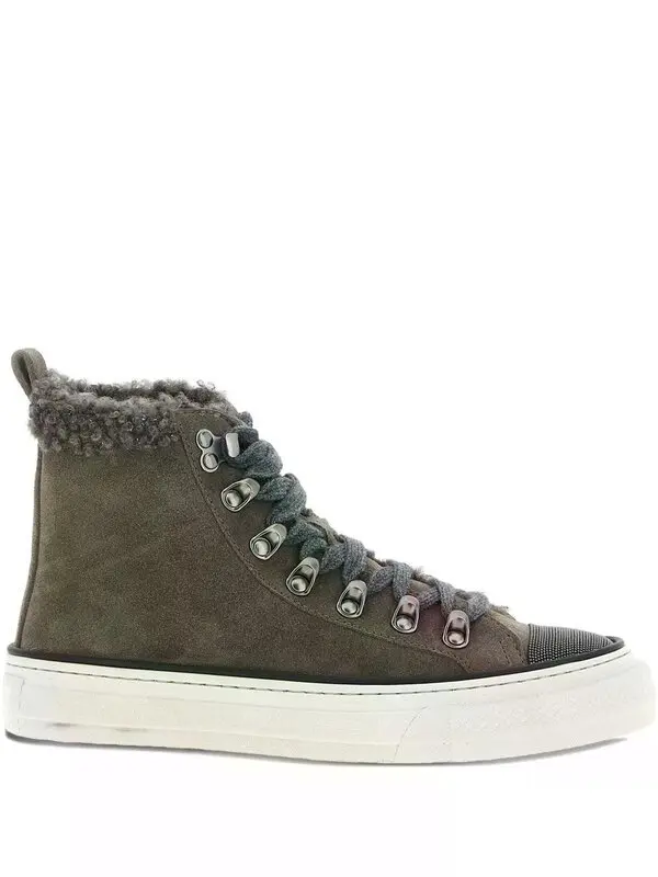 Brunello Cucinelli Shearling-trim Sneakers