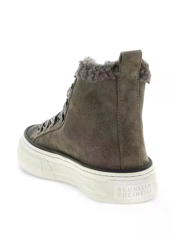Brunello Cucinelli Shearling-trim Sneakers