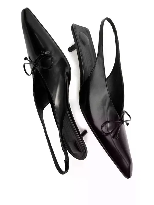 Jacquemus 35mm Bow-detail Slingback Pumps - Black