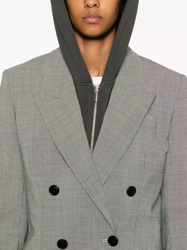 MARANT ETOILE Checked Double-breasted Jacket - Grey