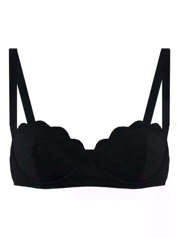Marysia North Scallop-edge Bikini Top - Black