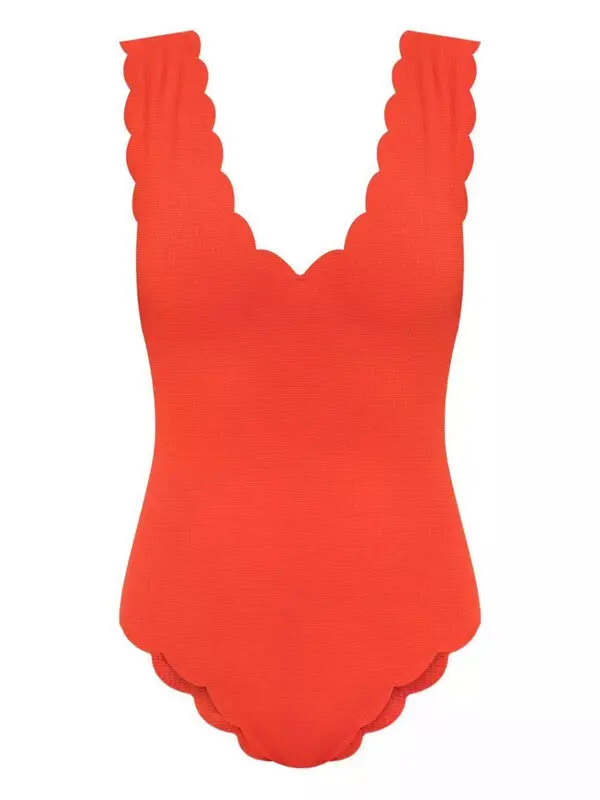 Marysia Charelston Scallop-trim Swimsuit - Red